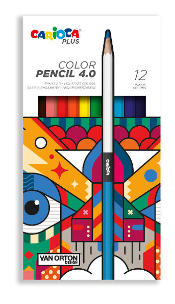 Карандаши цветные заточенные "Carioca Plus" 12 цветов 45201