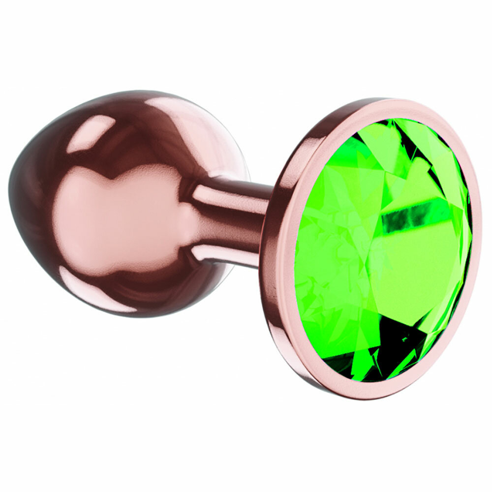 Пробка цвета розового золота с лаймовым кристаллом Diamond Emerald Shine S - 7,2 см.