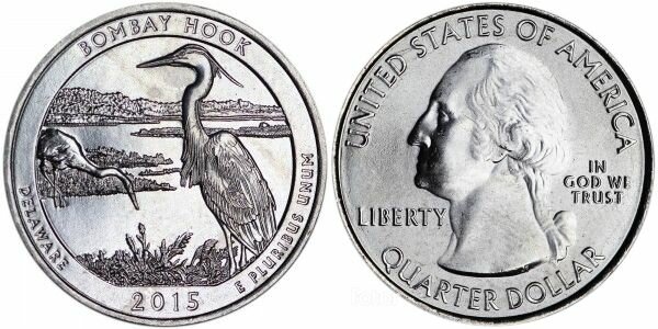 США 25 центов 2015 Квотеры Парки США 29 - Бомбай-Хук