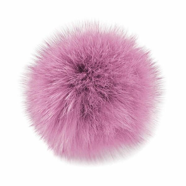 Помпон меховой (лиса) 10-12 см (5 штук) гр. розовый