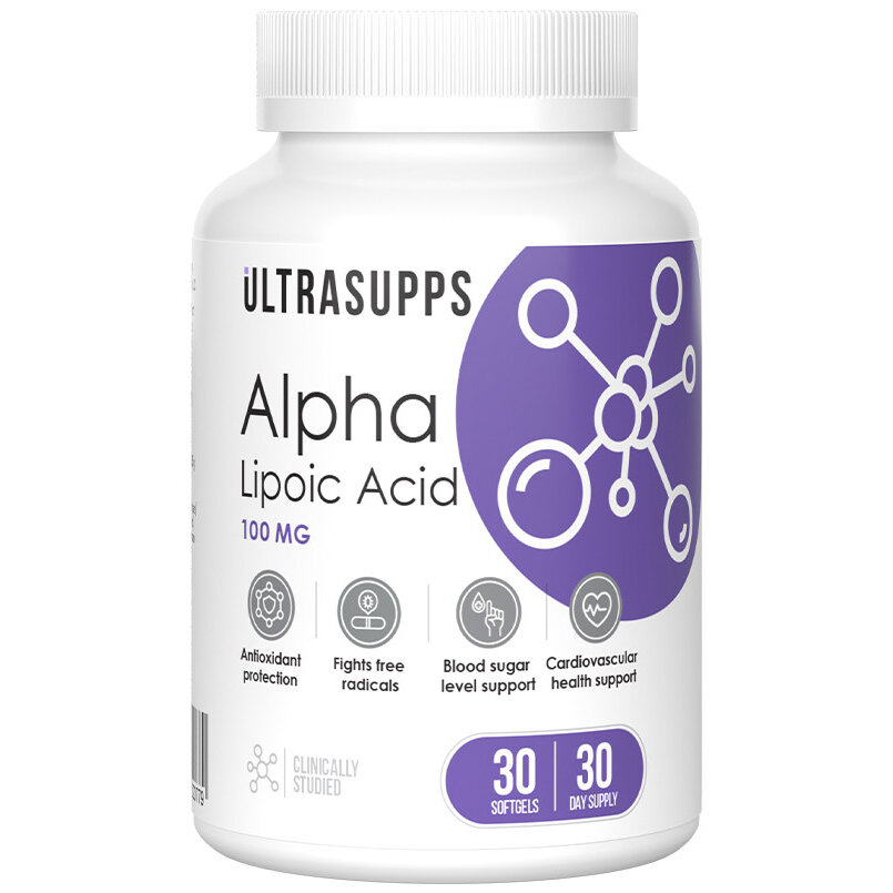 UltraSupps Alpha Lipoic Acid 100 mg - 30 гел. капсул, ---