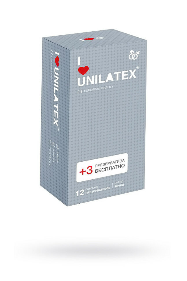 Презервативы UNILATEX DOTTED С точками №12