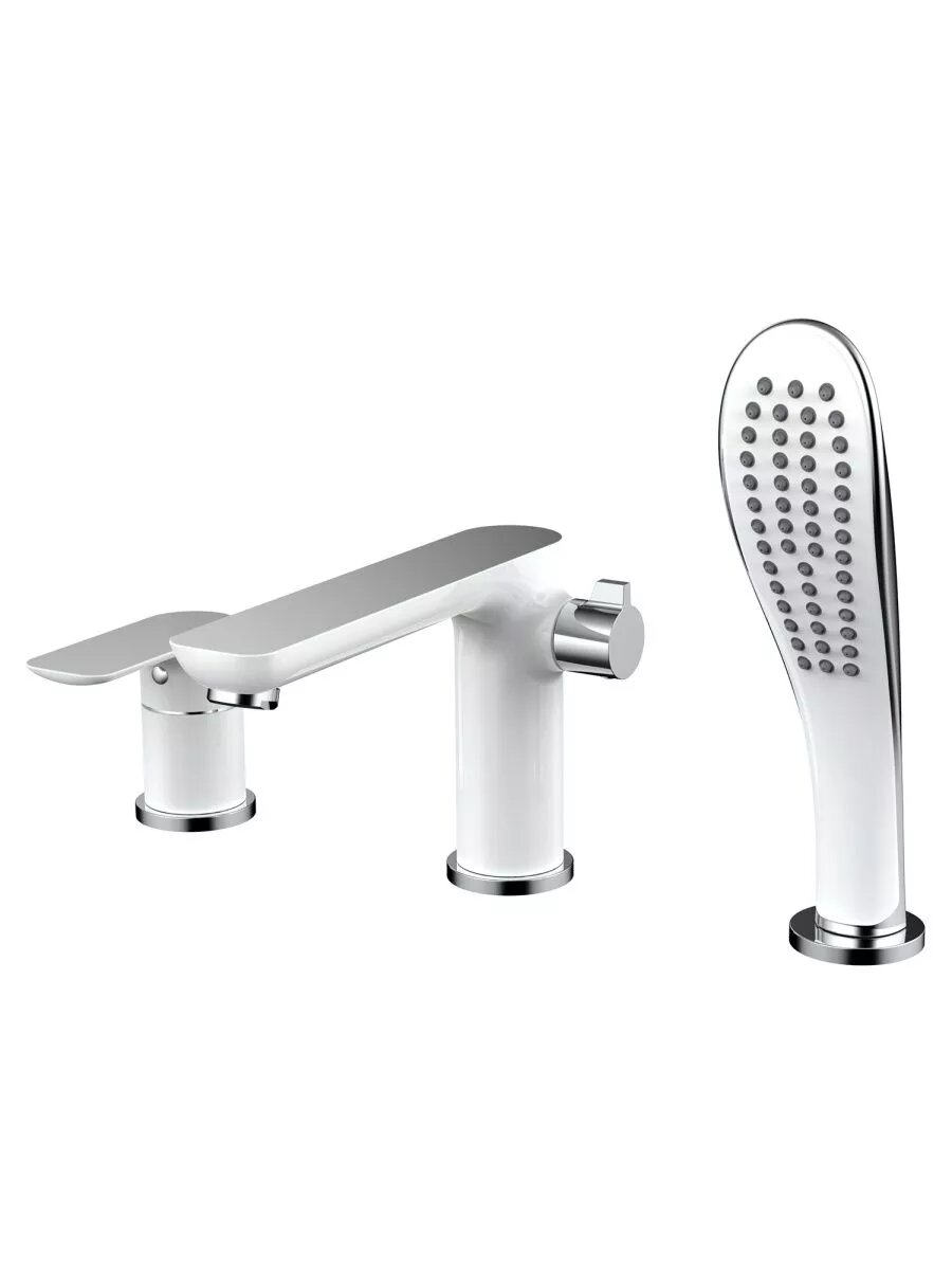 Смеситель для ванны Gappo G1148, PVD покрытие, керамический картридж, белый