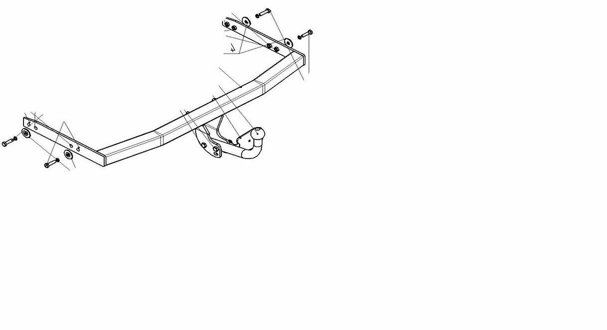Фаркоп для Skoda Octavia Tour (2000-2010) (без электрики) (паспорт и сертификат) AvtoS. SK04
