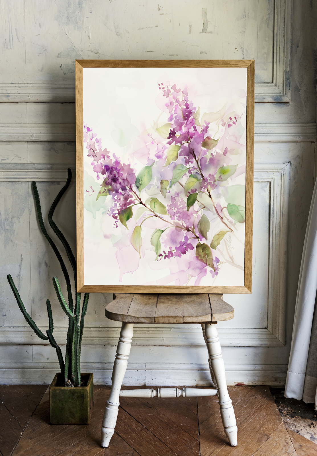 Постер "Сирень в акварели" 40x50 см в подарочном тубусе