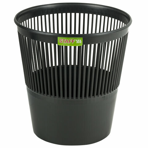 5 шт. Корзина для бумаг STAFF "Basic" эконом, сетчатая, 9 л, черная, 238254