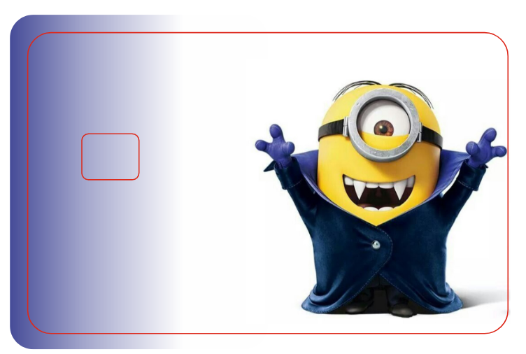 Наклейка на банковскую карту, стикер на карту, Миньон вампир