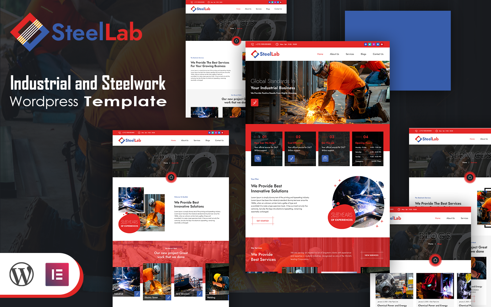 Подарочный сертификат на Шаблон для сайта Вордпресс с демоконтентом Steellab - Industrial and Steelwork Wordpress Template Theme WordPress