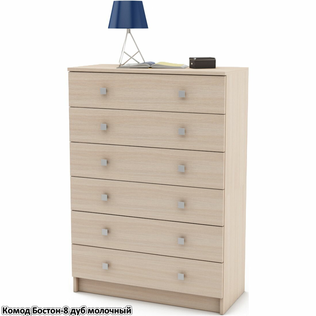 Комод Бостон-8 Дуб-молочный, ЛДСП, МФ Владимир VMF, 80х114х38 см.