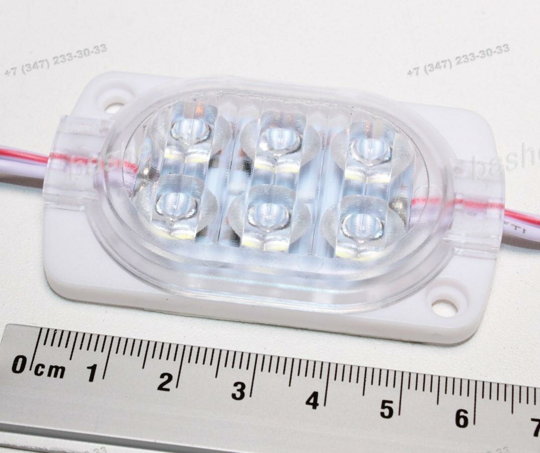 LED modul PCB-12-CRMD-2835-6SMD-W 240Lm, 1.2W, IP65, Lens-160° White, Модуль светодиодный белый