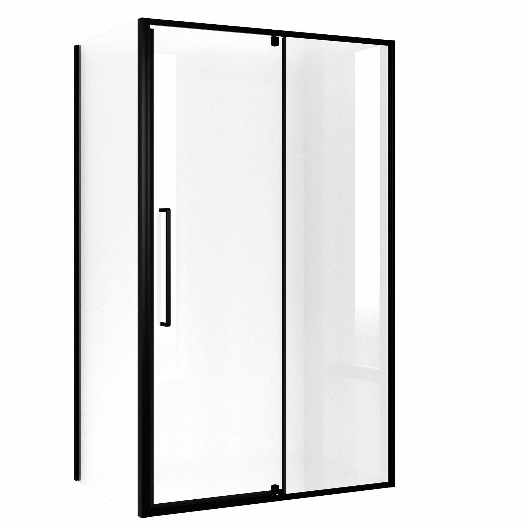 Душевой уголок Niagara Nova NG-85-12AB-A80B-34 (120*80*195) прямоугол, распашн, черный матов, стекло прозрачн,2 мест