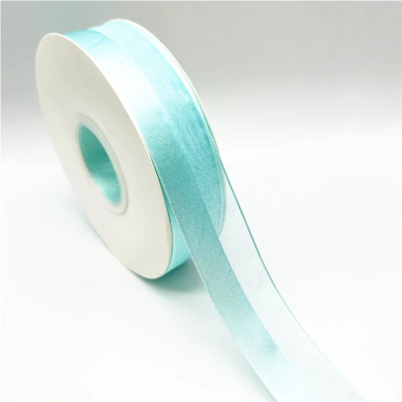 Лента органза RYFDBMauve 5 ярдов 25 мм Бирюзовый, Cyan