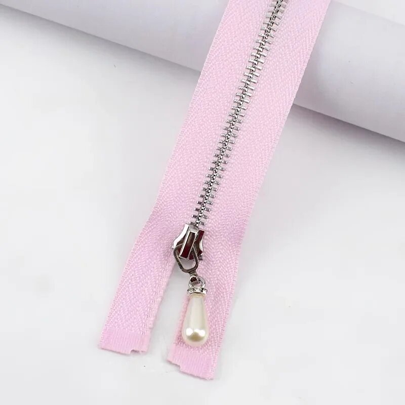 Металлические молнии Meetee 3 шт, 15-70 см PinkSilver, CloseEnd-No3-18cm