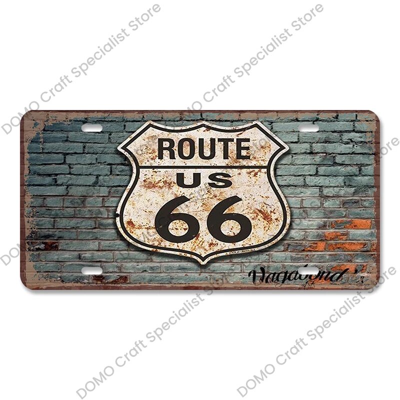 Винтажный металлический знак Route 66, цвет 12