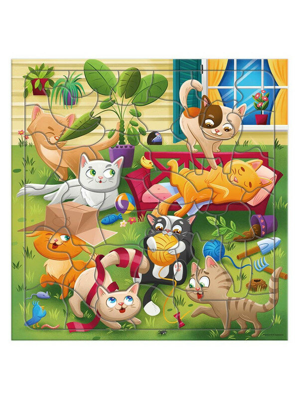 Геодом Пазл фигурный на подложке "Котики", 45 деталей