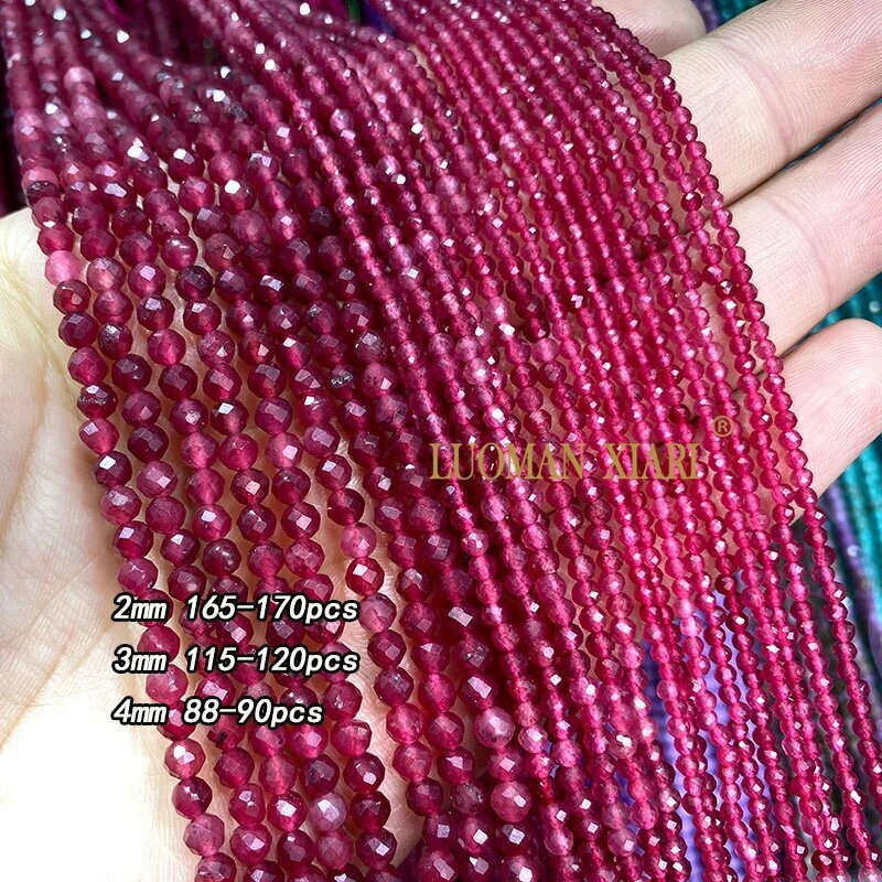 Натуральные бусины из халцедона и рубина LUOMAN XIARI 3mm