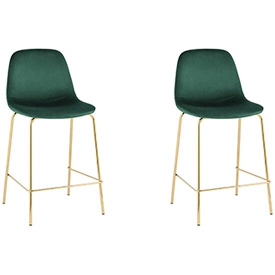 Стул полубарный Stool Group Валенсия SN, велюр зеленый, золотые ножки (2 шт/уп)