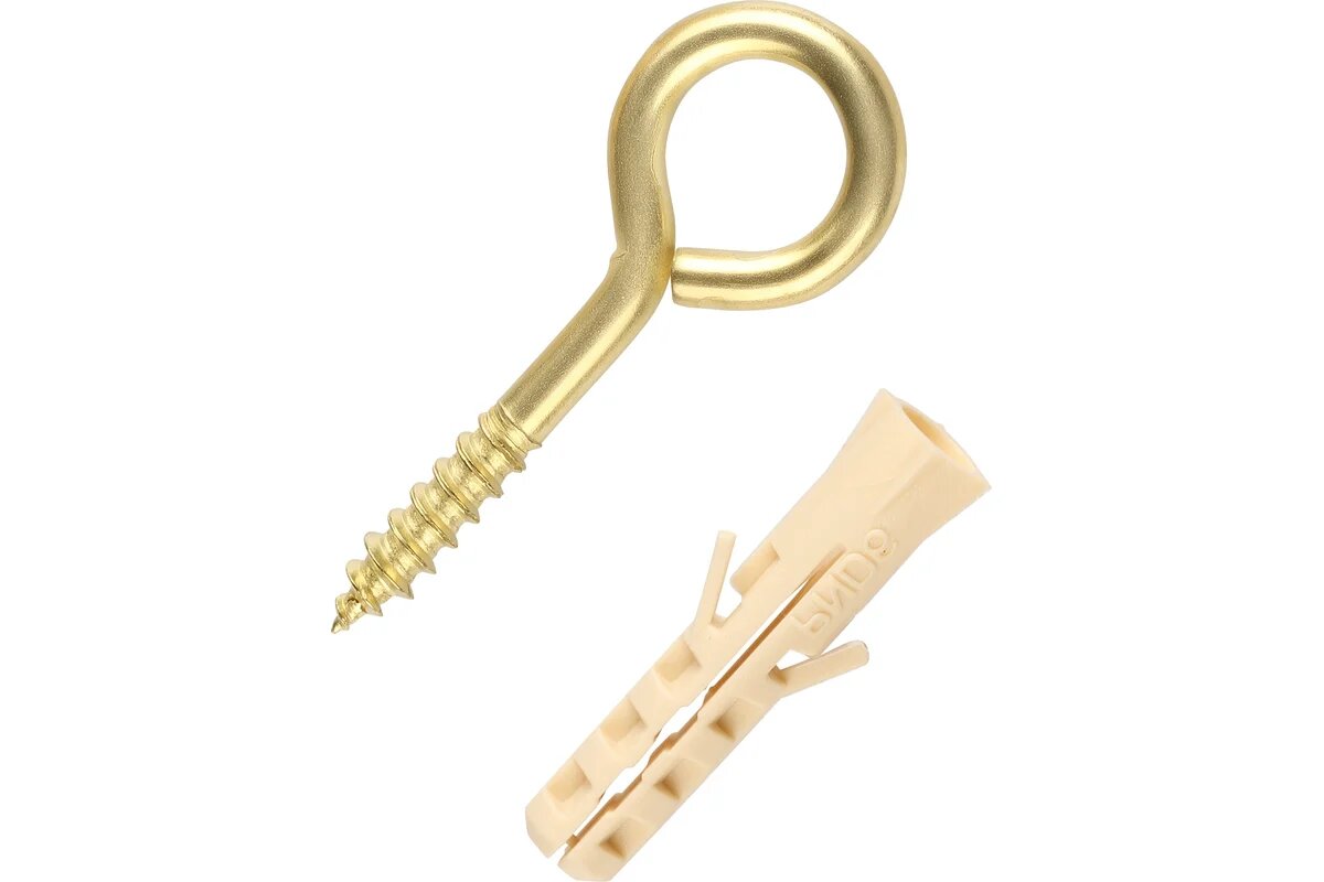 Европартнер петля-шуруп латунная L25×d4,1×Ø10 мм, 2 шт, 13 4830 для дверей