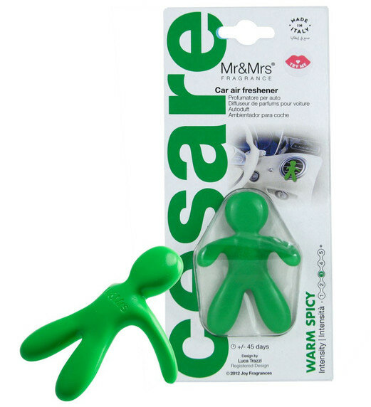 Mr&Mrs Fragrance Ароматизатор для автомобиля CESARE BLISTER зеленый WARM SPICY Специи