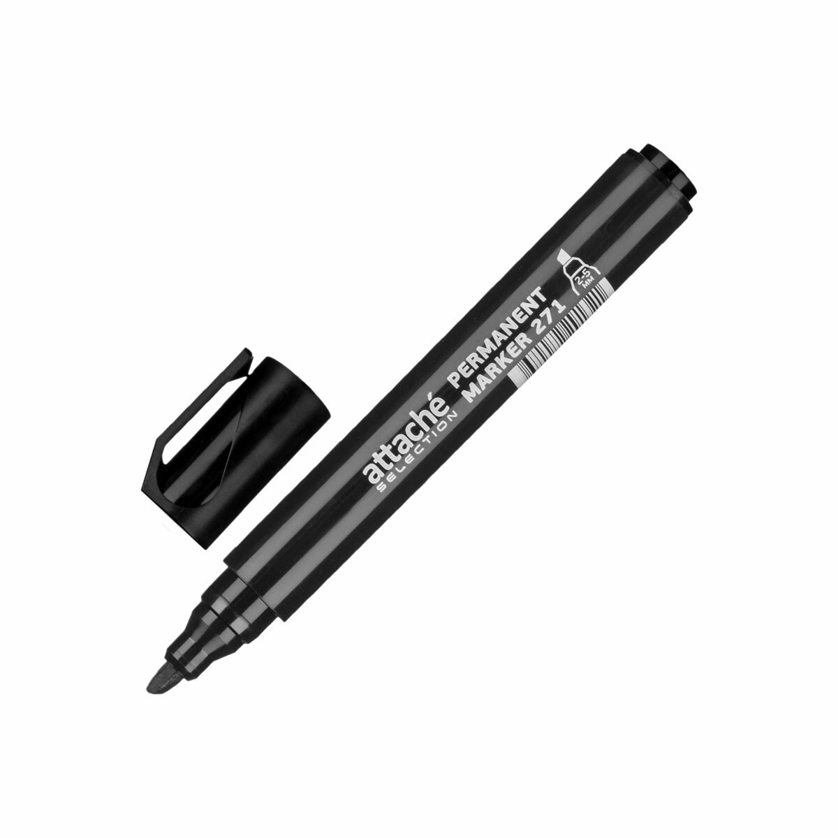 Маркер перманентный Attache Selection 271 (2-5мм, скошенный наконечник, черный) (1634415), 12шт.