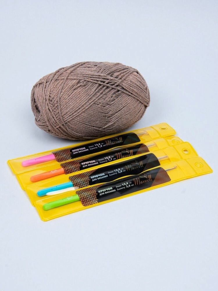 Крючки для вязания Maxwell Gold, односторонние, с золотой головкой, 1,5, 1,7, 2, 2,5 мм (MAXW.38597)