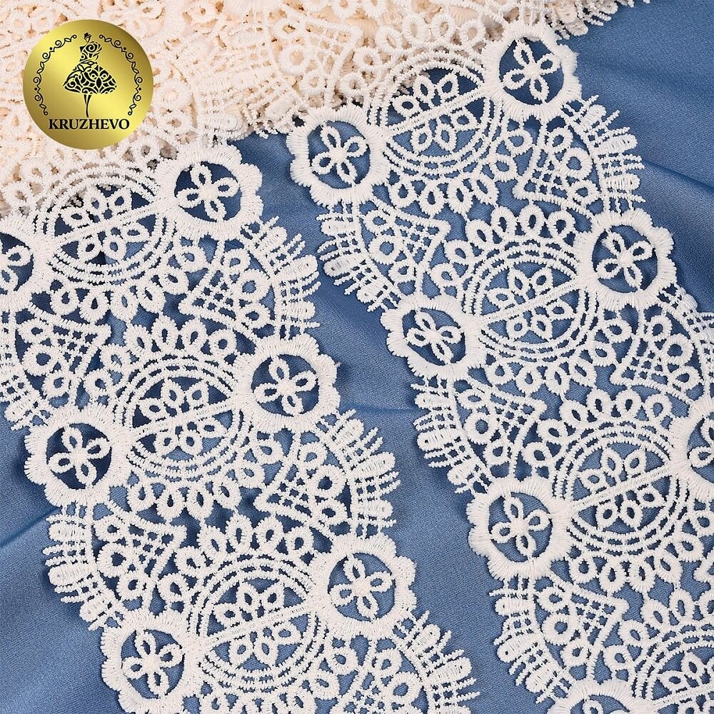 Кружево Kruzhevo гипюр, ширина 85 мм, цвет F102 Молочный, 4,5 м