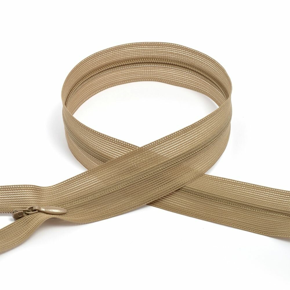 Молния MaxZipper пластмассовая, потайная, №3, 20 см, цвет F294, какао, упаковка 50 штук