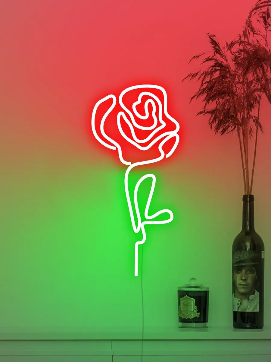 "Роза" неоновая лампа, светильник