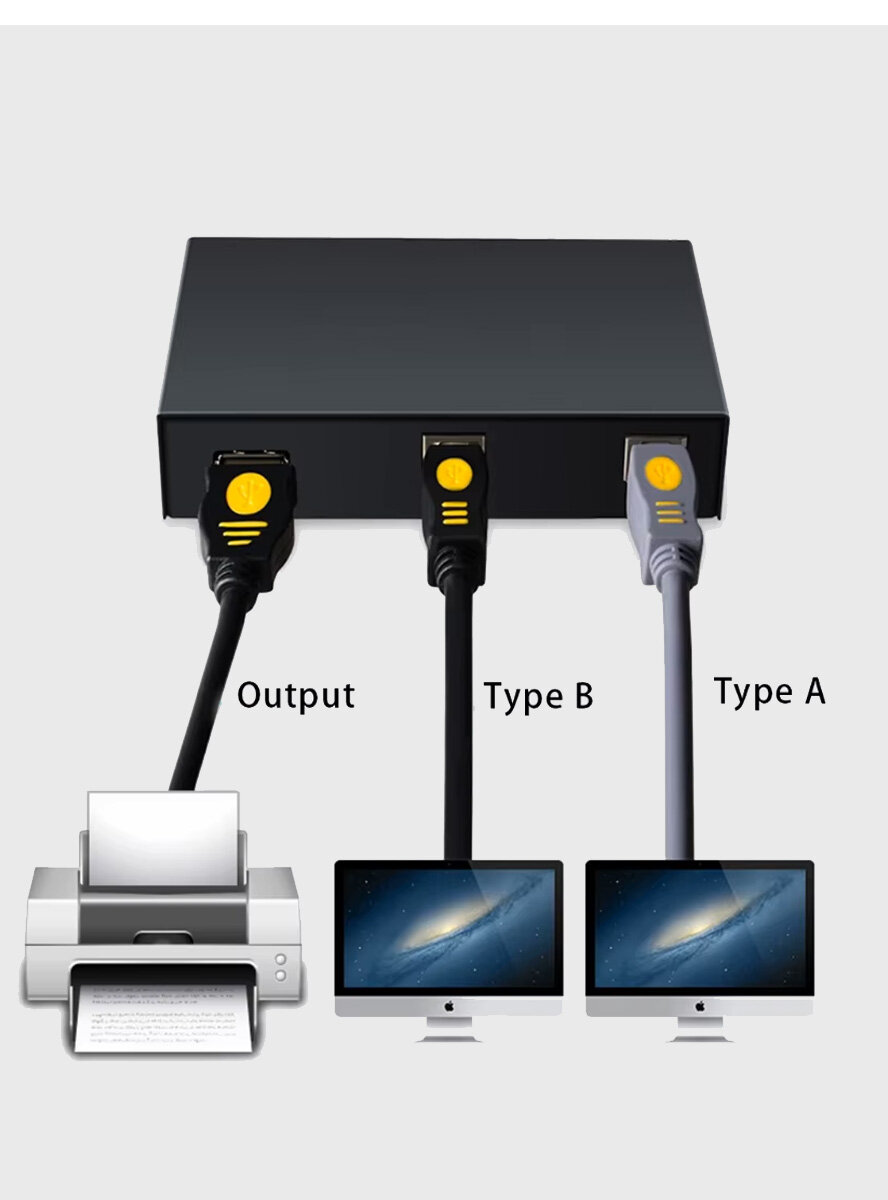 USB-разветвитель для принтера 2in1 — фото 1