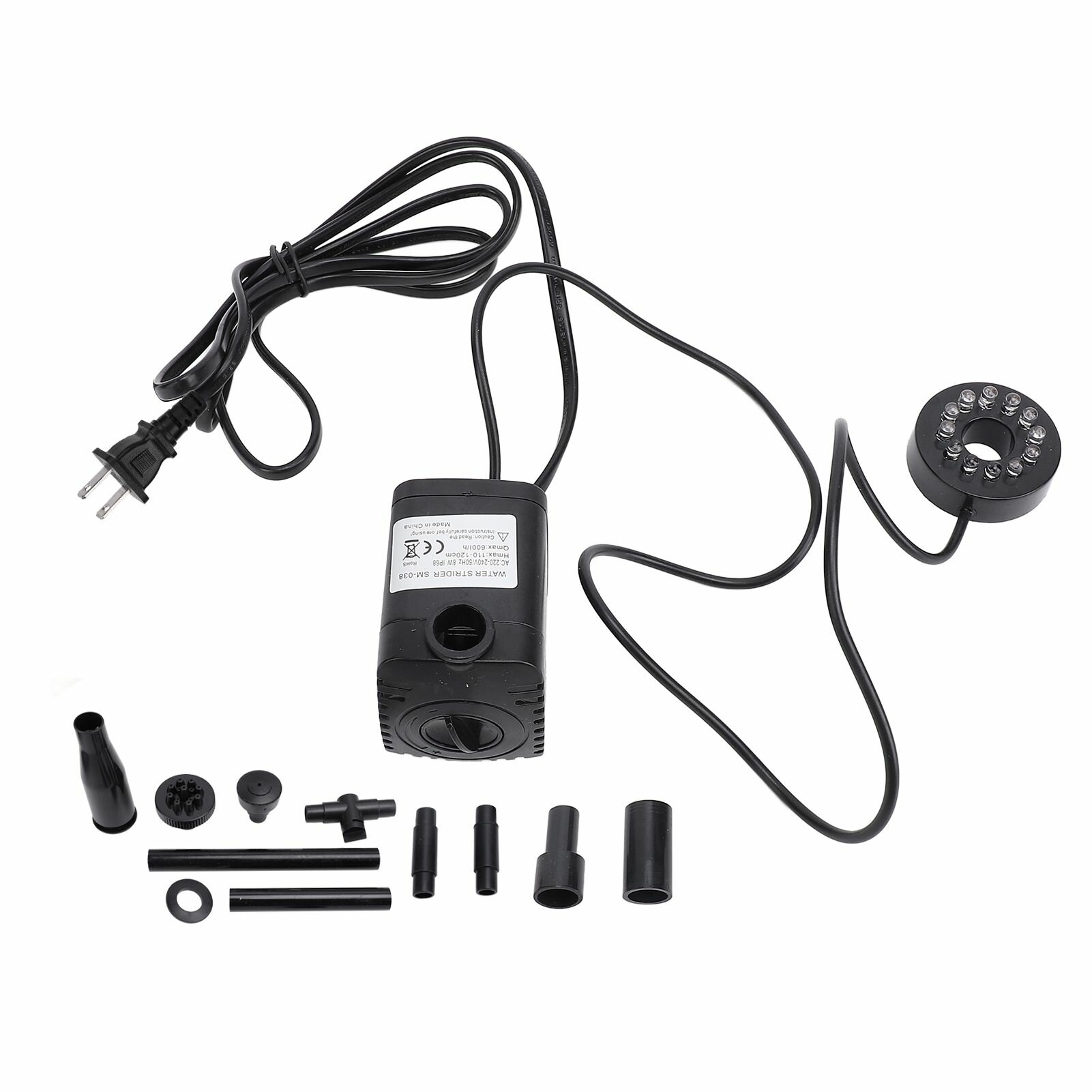 600 л/ч наружный фонтанный насос IP68 водонепроницаемый 12 светодиодов с подсветкой американская вилка 110 В водный насос для украшения сада