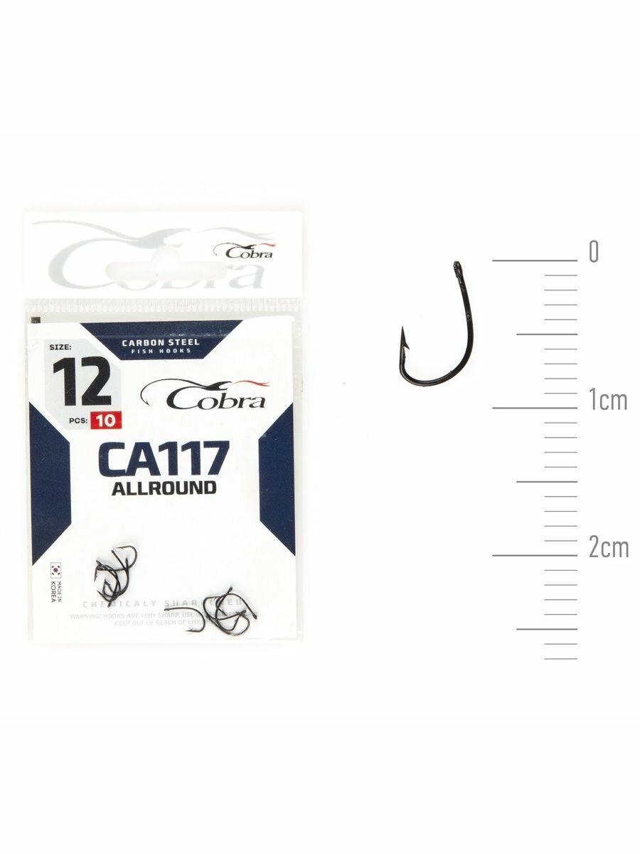 Крючки Cobra Allround FUNA CA117, разм. 12, одинарные , 10шт.