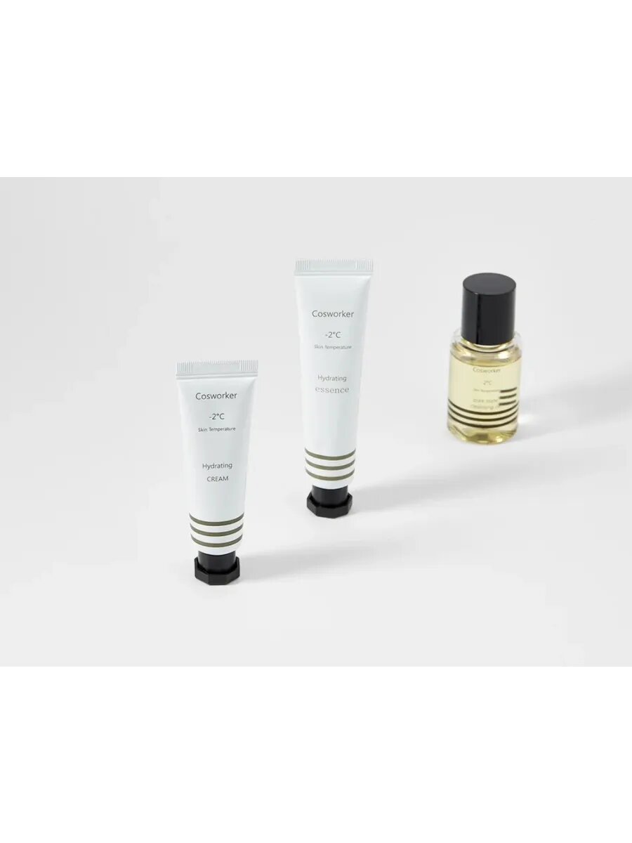 Набор для путешествий Cosworker -2° Skin Temperature Travel Set, гидрофильное масло, эссенция, крем — фото 1