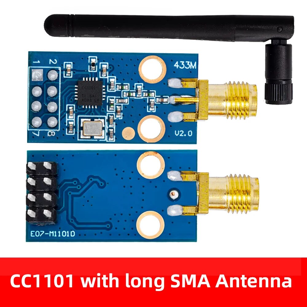 CC1101 беспроводной модуль с антенной SMA для Arduino 315/433/868/915МГц CC1101 long Antenna
