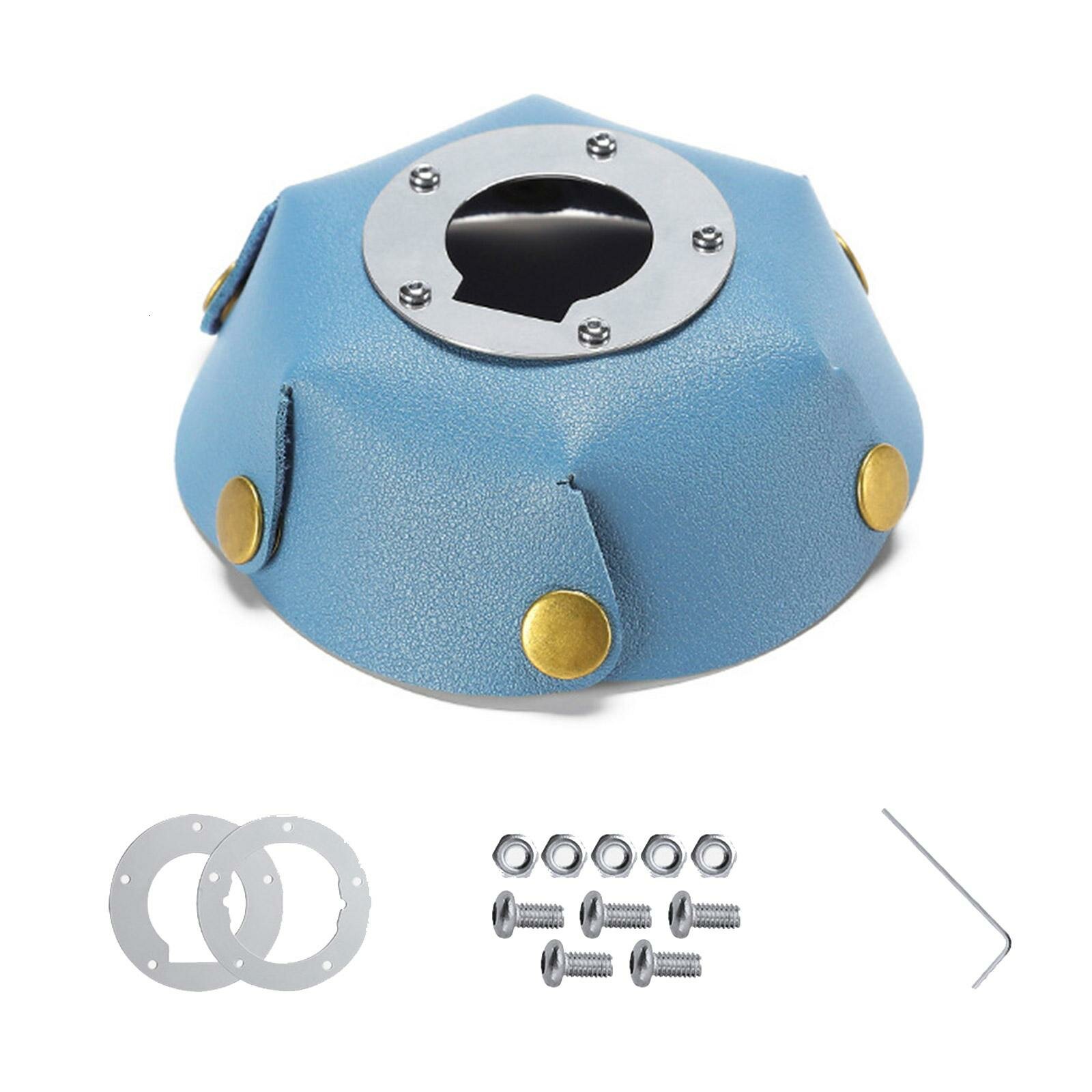 Декоративный абажур из искусственной кожи, Синий смог