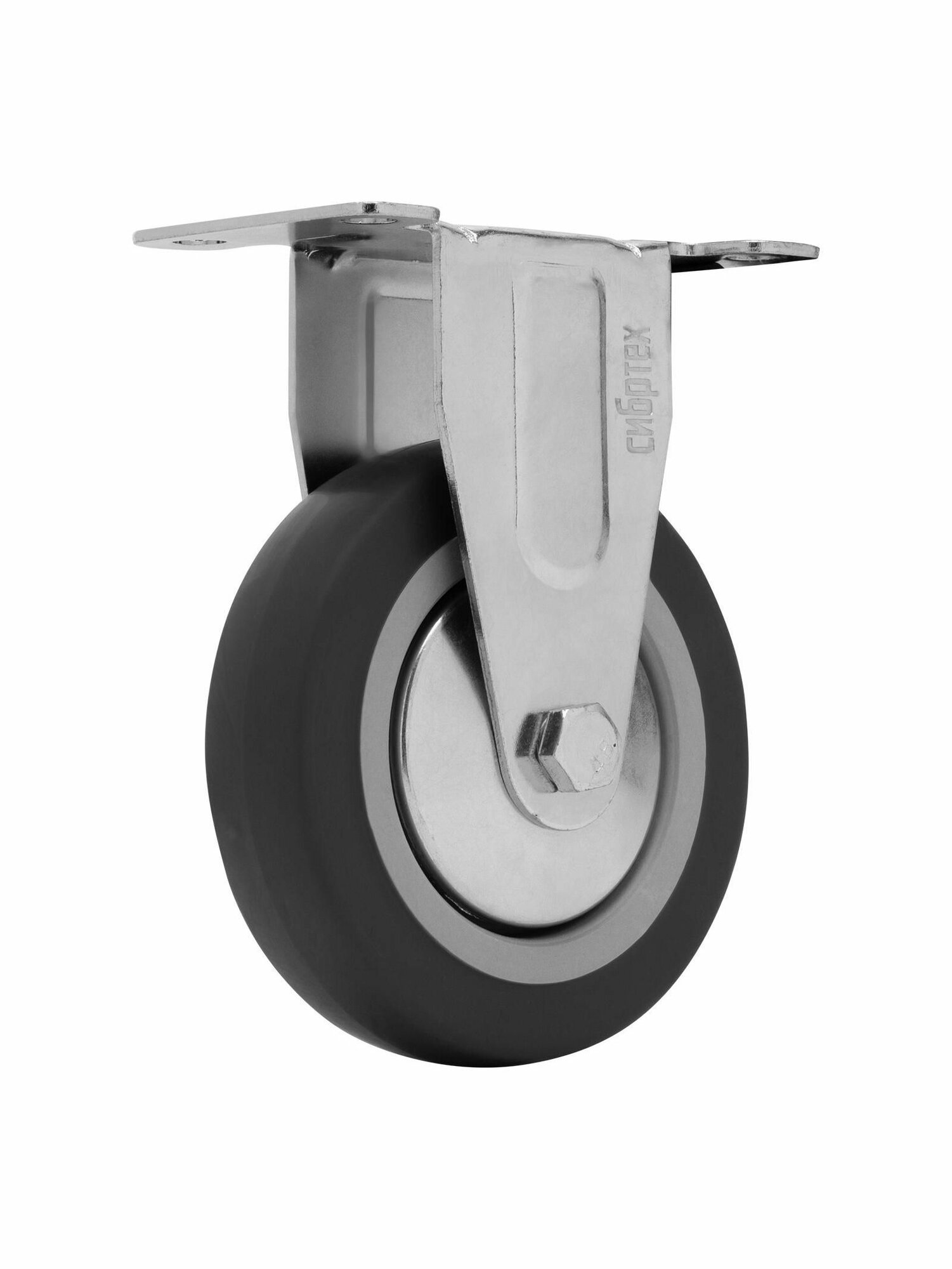 Колесо неповоротное D 100 мм, крепление платформенное Сибртех 68709