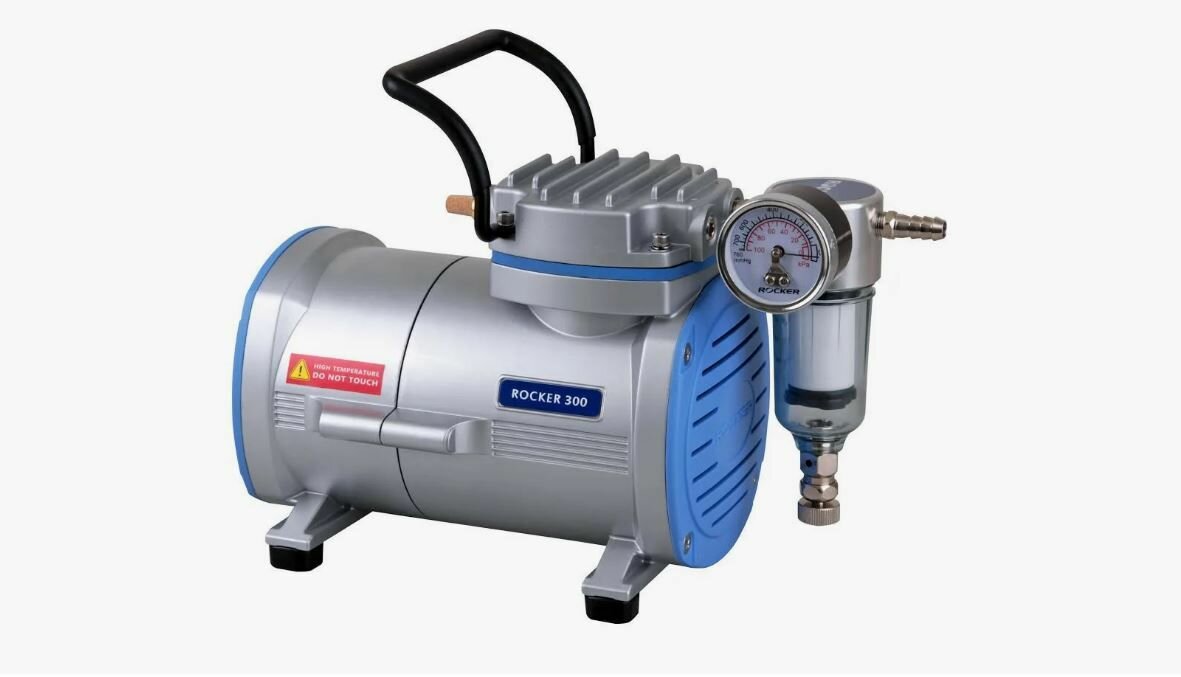 Насос вакуумный Rocker 400, безмасляный, серый металлик, пластик, алюминий, сталь
