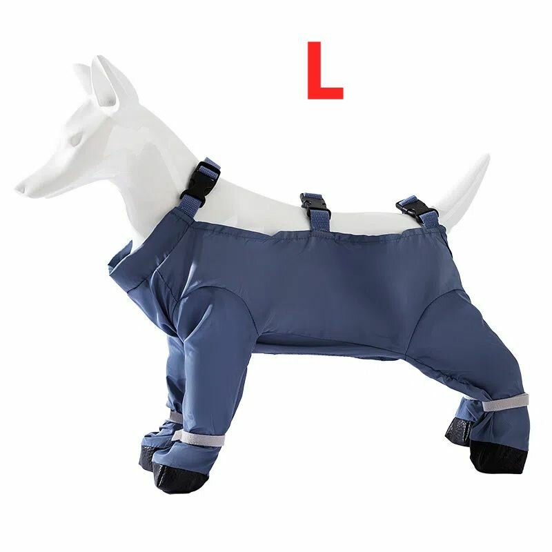 Собачьи ботинки на подтяжках, водонепроницаемые, для собак 4-5 кг, L, 35 см спины
