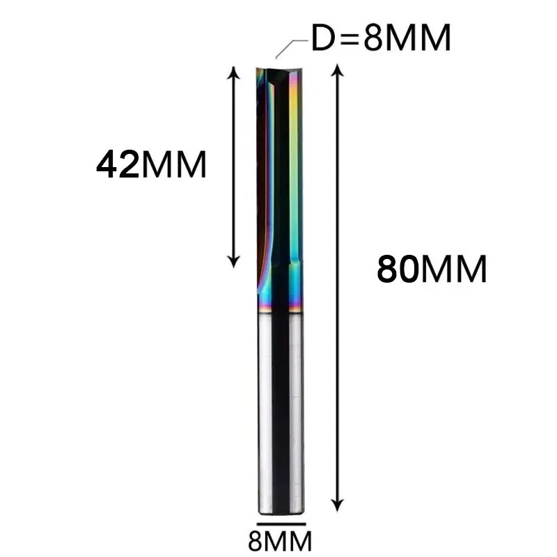 Фреза твердосплавная D=8мм, 42х80мм, 8X8X42X80