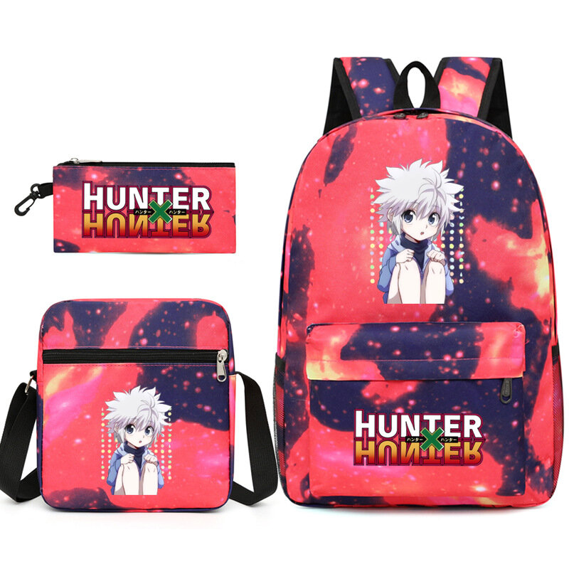 Постоянные мужские и женские рюкзаки Hunter HUNTER x HUNTER, школьные сумки, комплект из трех предметов, рюкзак, дорожная сумка