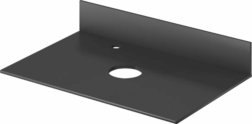 Столешница в ванную под раковину Itana Plane 75 черная, матовая, с отверстием для смесителя, керамогранит