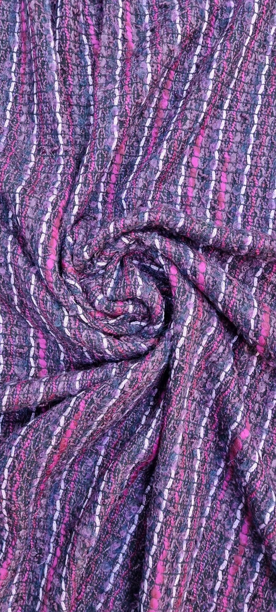 Ткань костюмная Твид , хлопок 70%, шелк 10%, вискоза 15%, металлик 5%, ширина 145 см, Италия, плотность 220 гр/м2(бордовый)