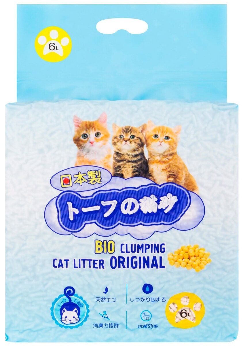 Наполнитель Hakase Arekkusu комкующийся на основе тофу оригинальный (6 + 6 л)