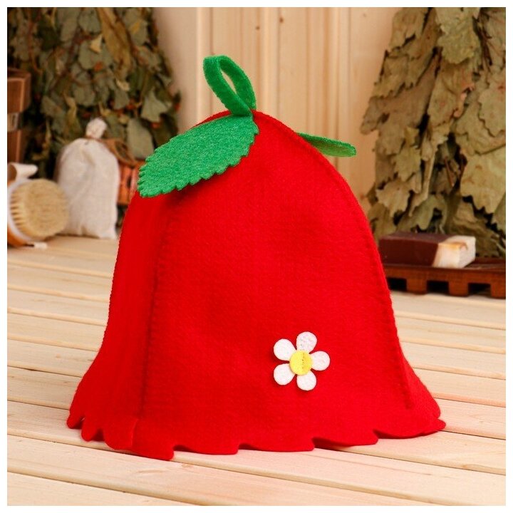 Шапка для бани и сауны женская «Ягодка», войлок