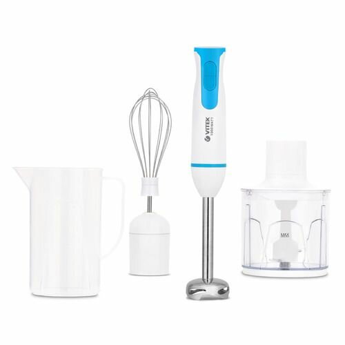 Блендер Vitek VT-8530, погружной, белый/бирюзовый