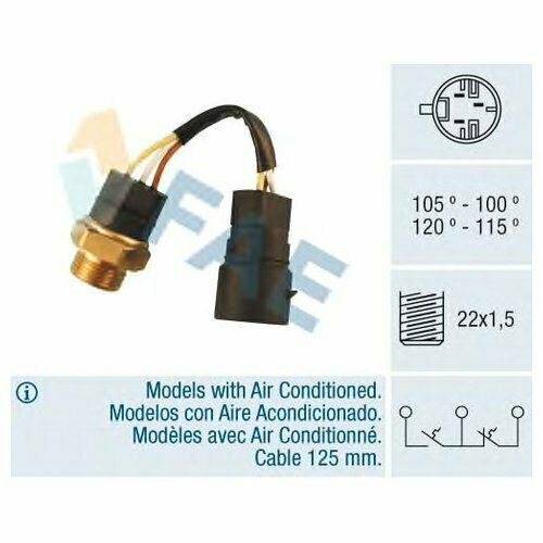 Датчик включения вентилятора Fae 38220 для Opel Combo, Corsa, Tigra