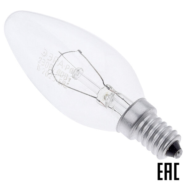 Лампа 40Вт Б0039125 ЛОН B36 40Вт Е14 390Лм 2700К накаливания "свеча" прозрачная ЭРА (11 шт. в комплекте)