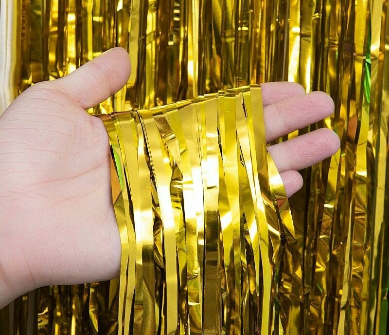 Занавес Дождик фольгированный для фотозоны на стену, на праздник, украшения декор, 100*200 см