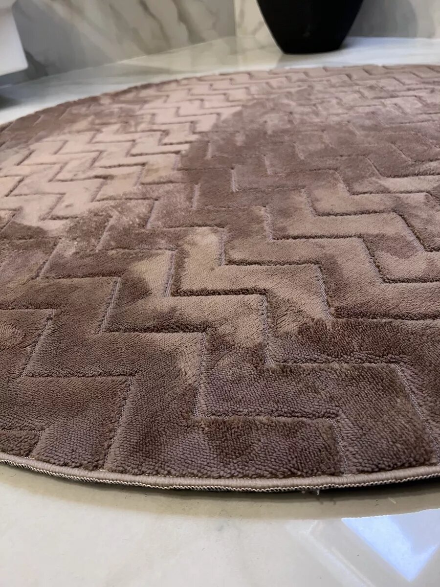 Коврик Natali's Carpets на пол, для ванной и туалета 200х200 см, коричневый, Турция