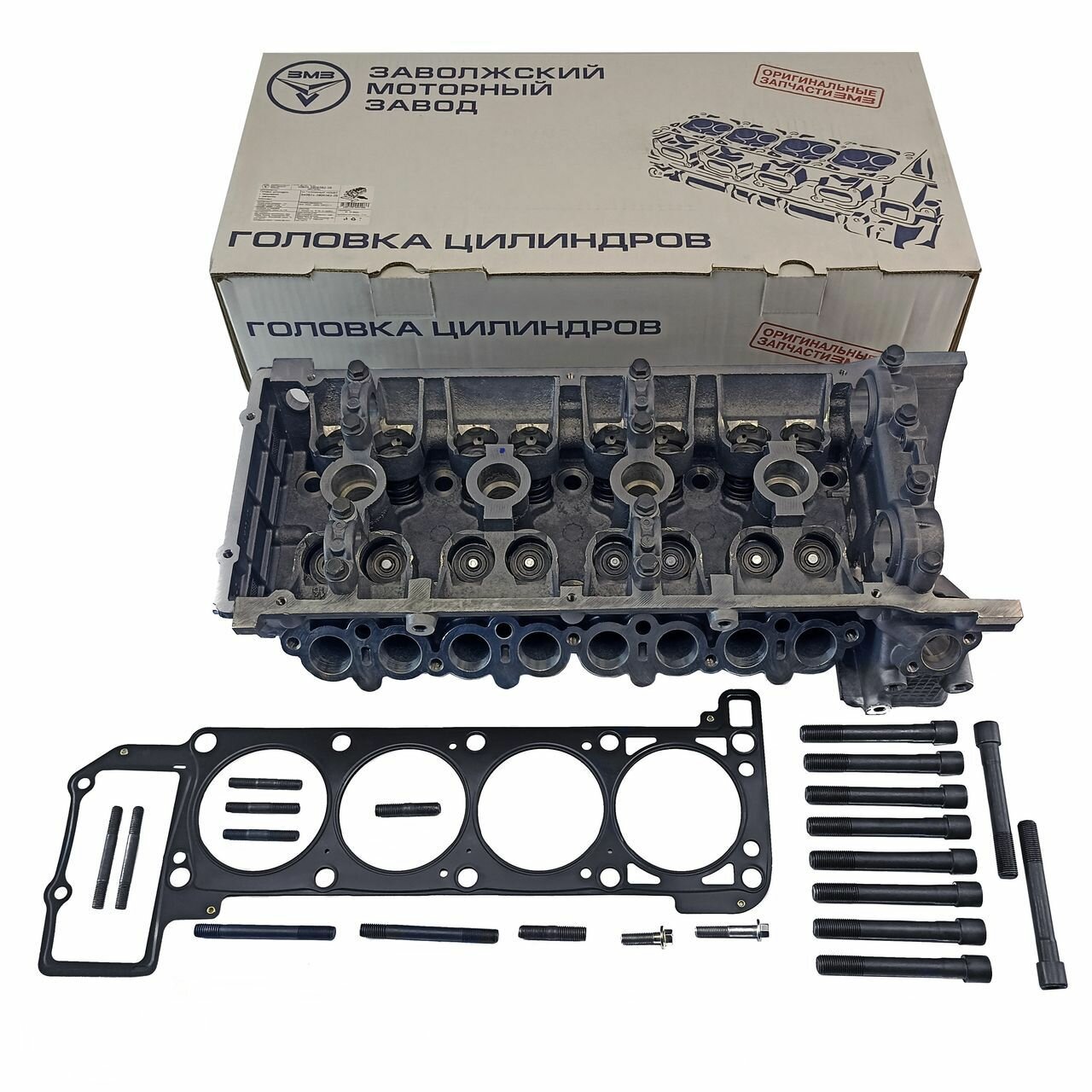 Головка блока в сборе для а/м УАЗ с двигателем 40905, 40906, евро 4/ 5) трёхопорная, комплект