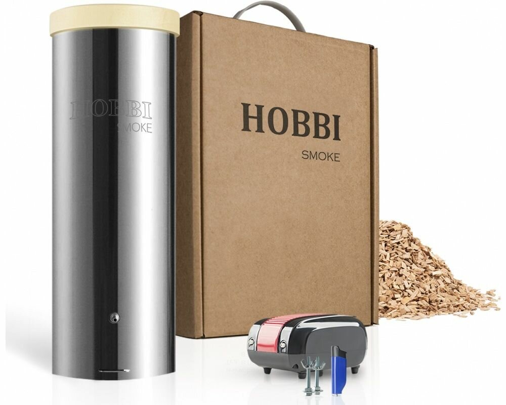 Дымогенератор для холодного копчения HobbiSmoke 3.0, нержавеющая сталь, круглый